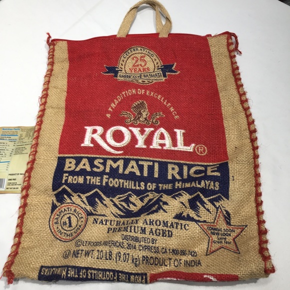 Bags | Royal Basmati Rice Burlap Tote Bag | Poshmark